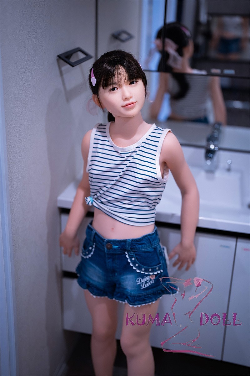 J-cute 133cm バスト平 AGD07 唯（ゆい）ヘッド ラブドール 清楚女の子 ストライプの半袖 フルシリコン製 リアルドール