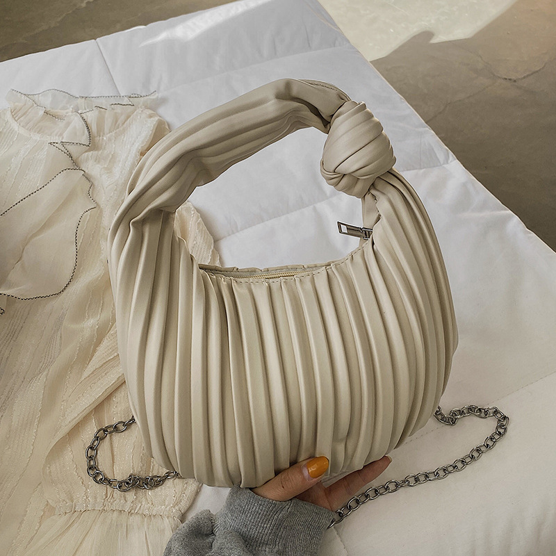 2026 Vintage Pleated Tote Soft Knot Dumpling Bag HCFB-275007 | DF - www ...