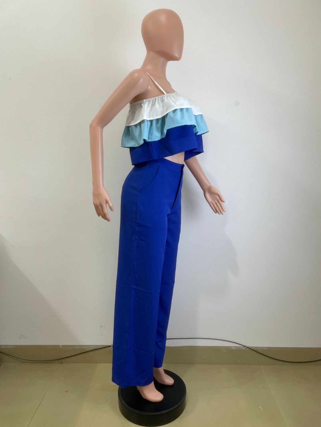 2026 Sexy Wrap Chest Ruffles Sling Tops Pants Suit QODY-6056 | DF - www ...