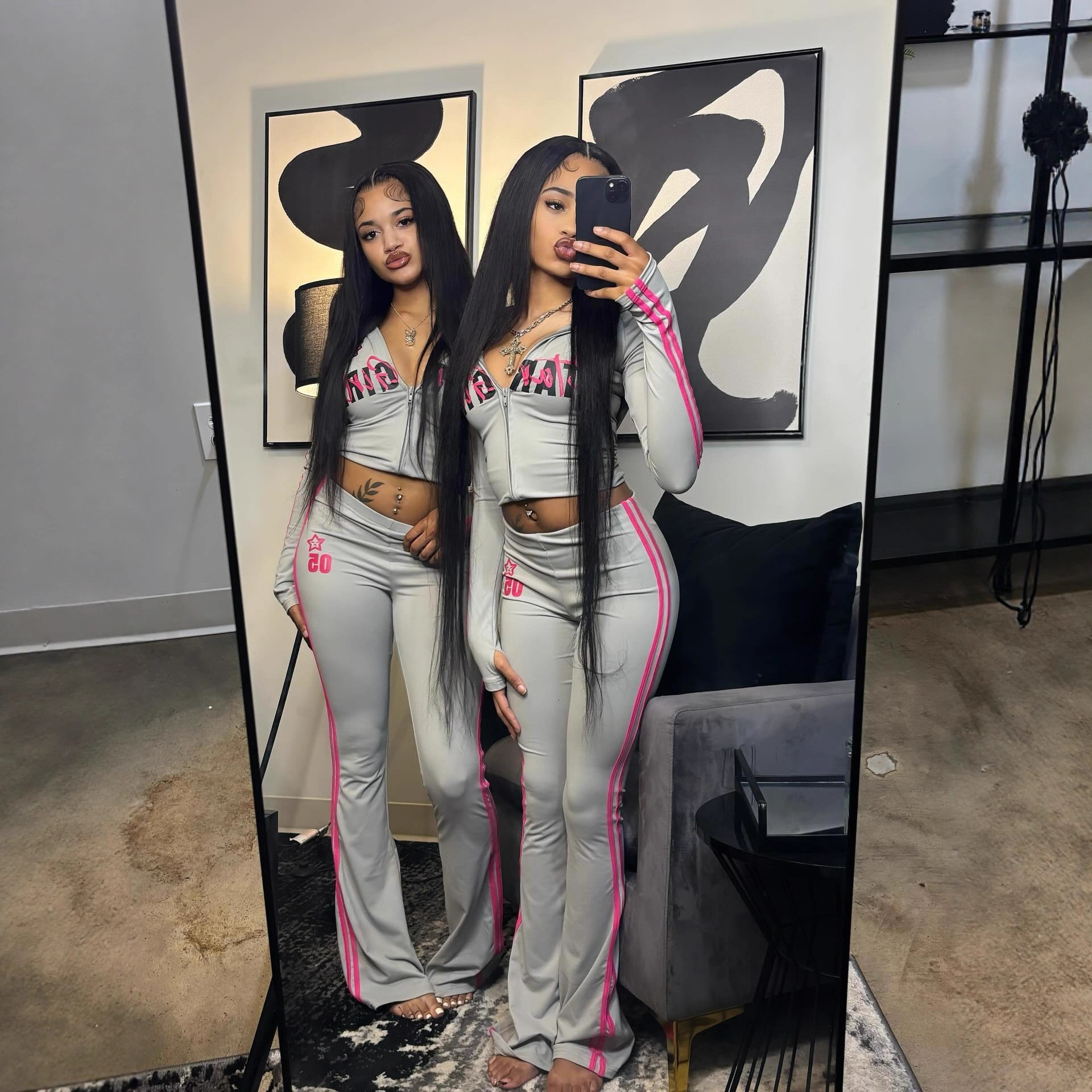2026 Letter Print Long Sleeve Zipper Yoga Pants Suit GBGF-250924 | DF ...